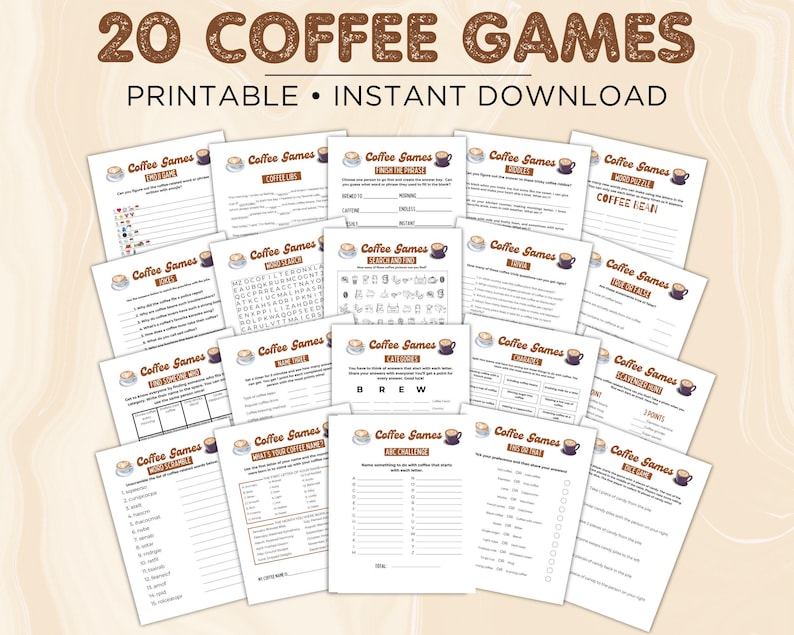 Coffee Games, Coffee Shop Games, Coffee Lover Games, Coffee Activities ...