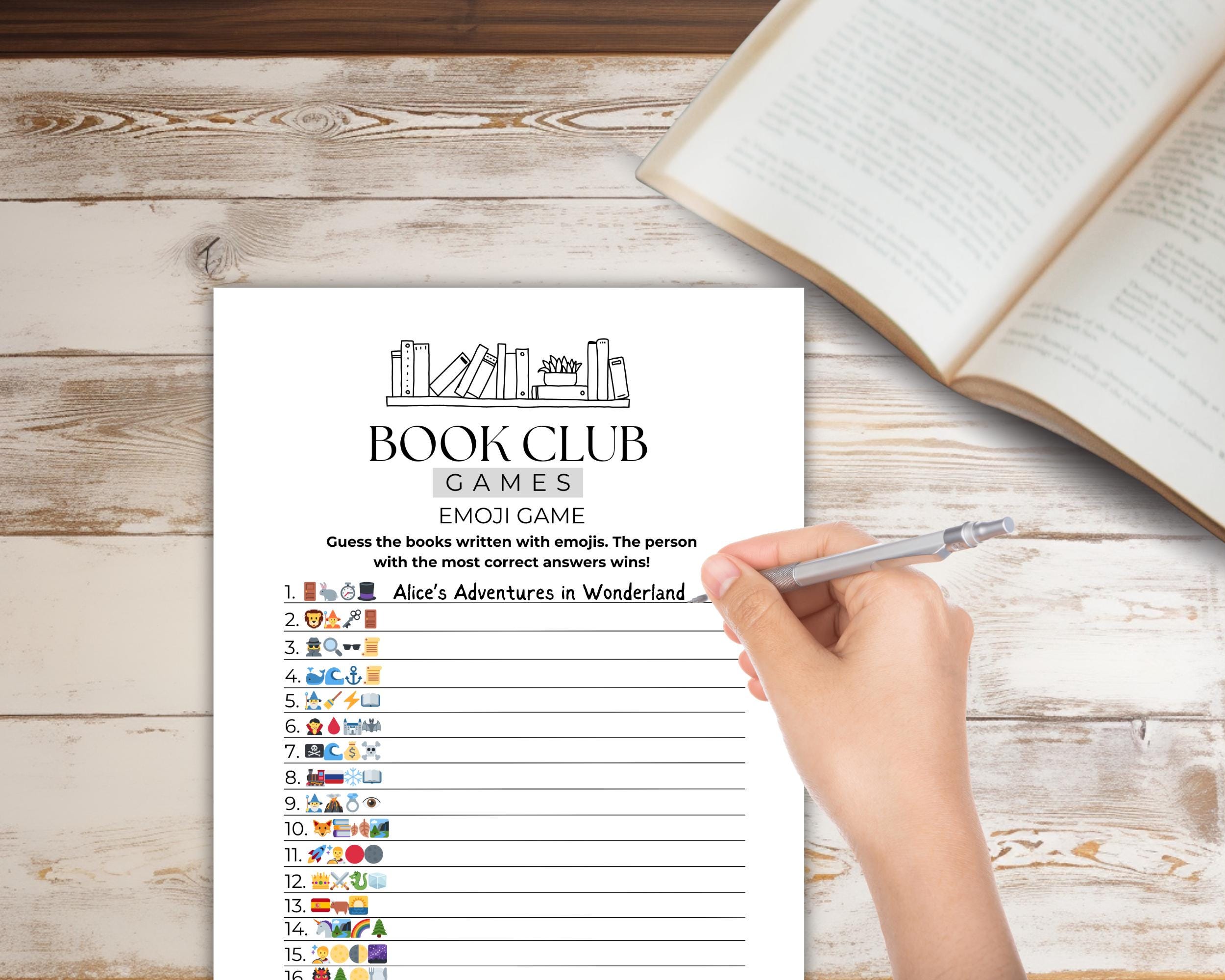 Book Club Emoji Game, Book Title Emoji Game, Emoji Guessing Game, Book ...