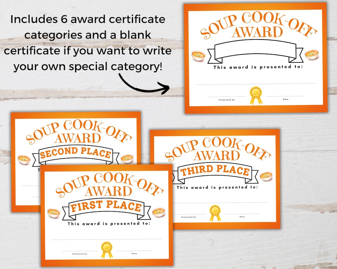 Soup Cook-off Contest Kit, Soup Contest, Souper Bowl, Soup Competition ...