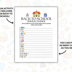 Back to School Emoji Game, Guess the Emoji Game, Emoji Guess Game ...