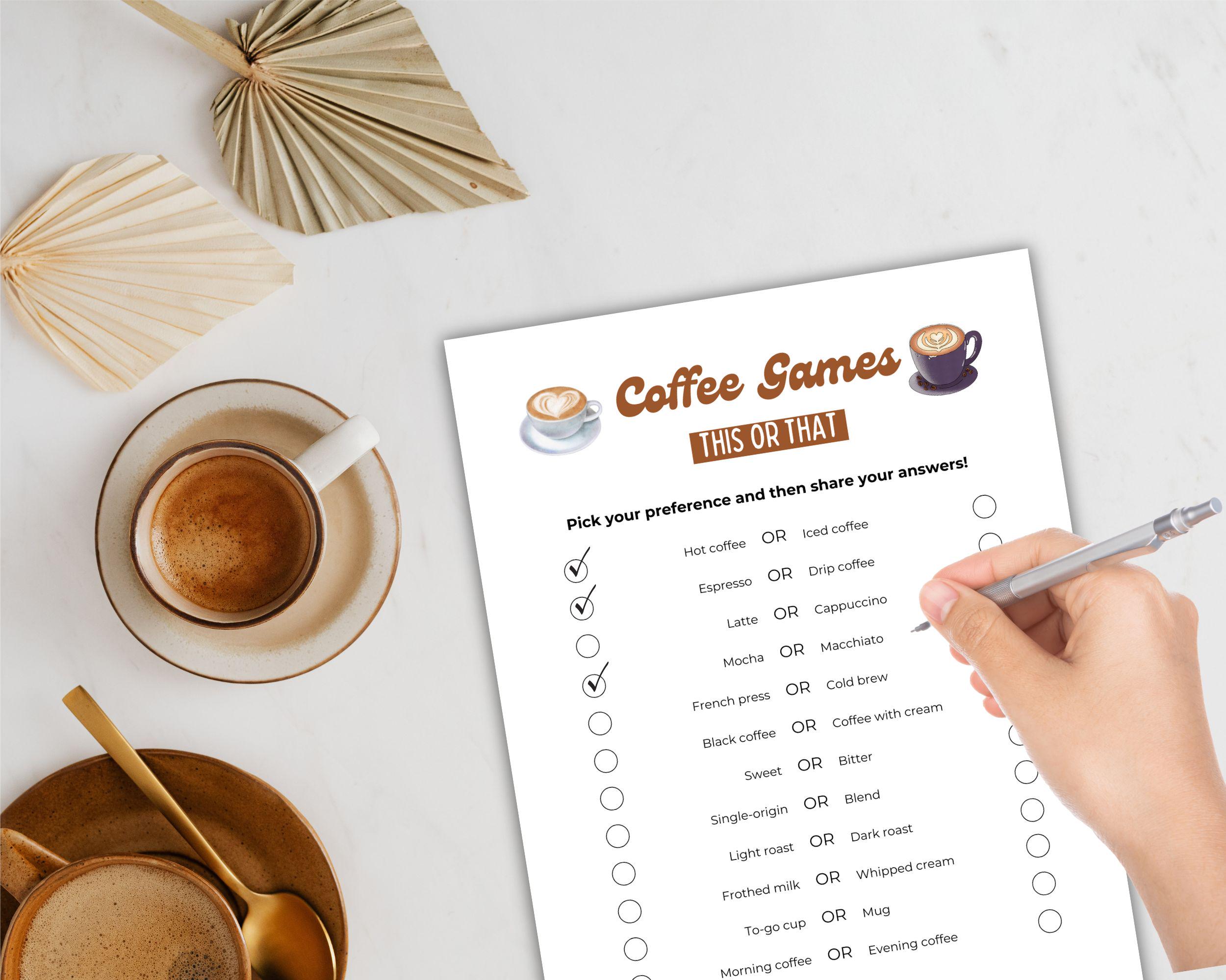 Coffee Games, Coffee Shop Games, Coffee Lover Games, Coffee Activities ...