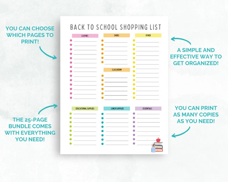 Back to School Planner, 2024-2025 Back to School Printable Planner ...