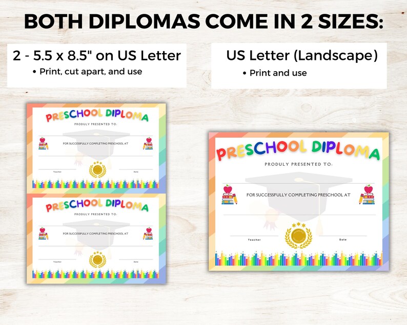 Preschool Diploma, Preschool Graduation, Preschool Award, Preschool ...