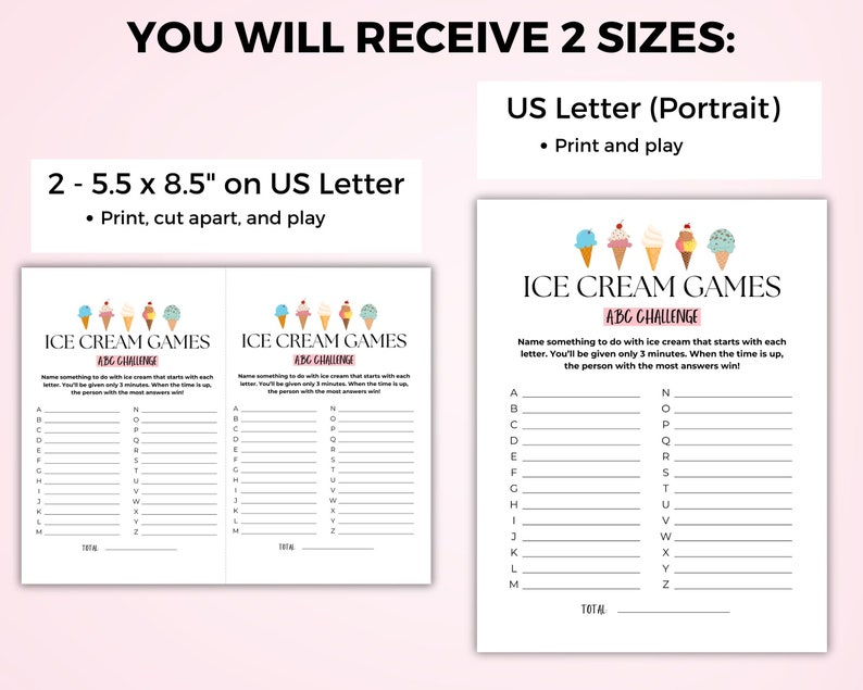 Ice Cream ABC Challenge Game, Ice Cream Game, Ice Cream Activity, Ice ...