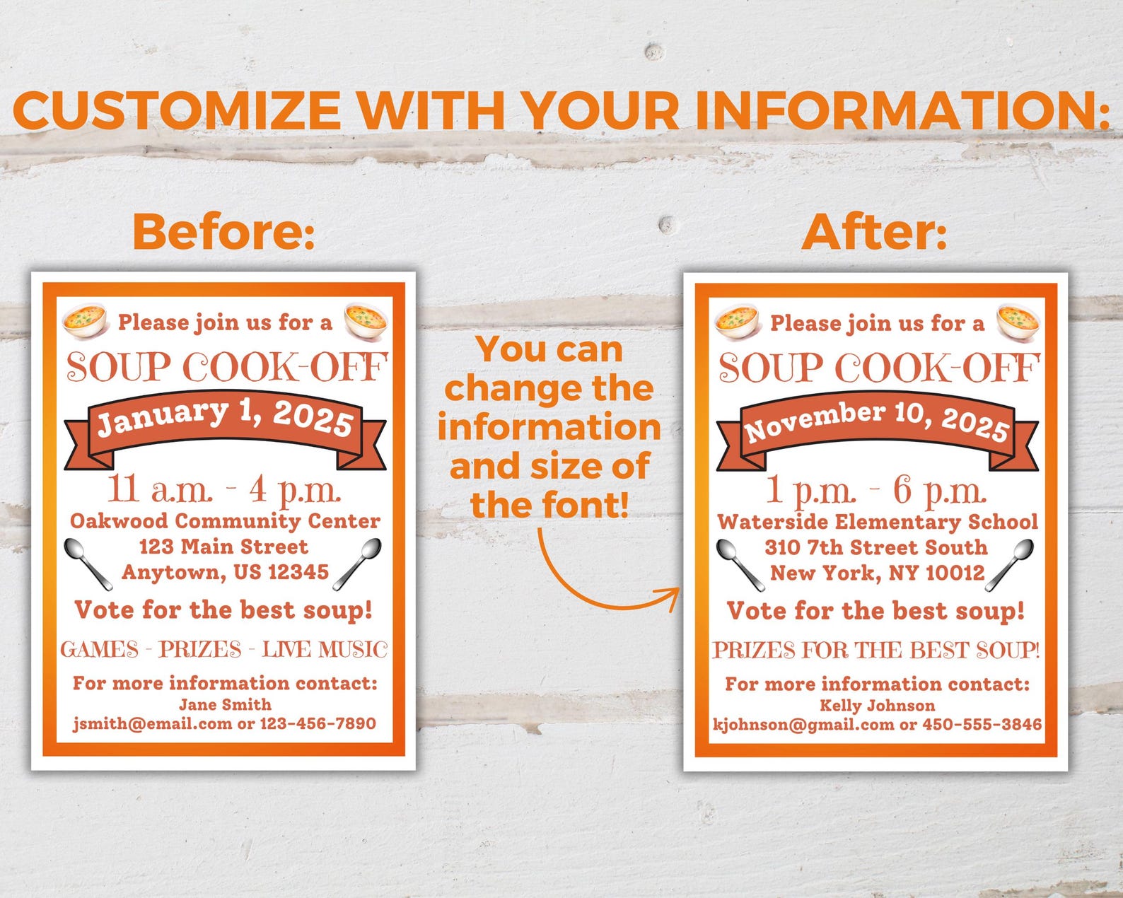 Editable Soup Cook-off Flyer, Soup Contest Flyer, Soup Cook Off, Soup ...