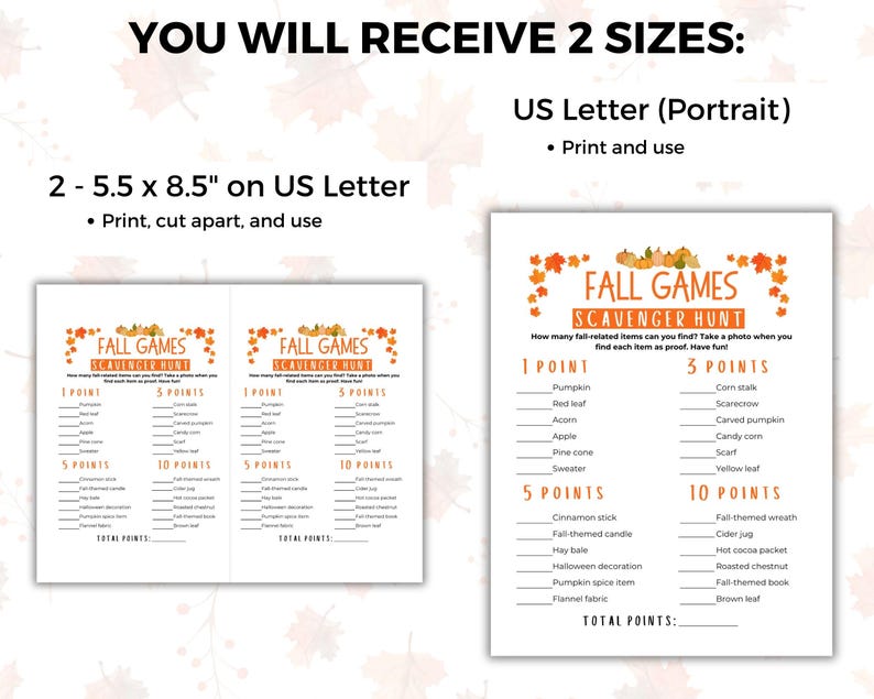 Fall Games, Fall Game Bundle, Autumn Games for Kids and Adults, Fall ...