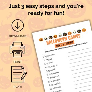 Halloween Word Scramble, Printable Halloween Word Scramble Game ...
