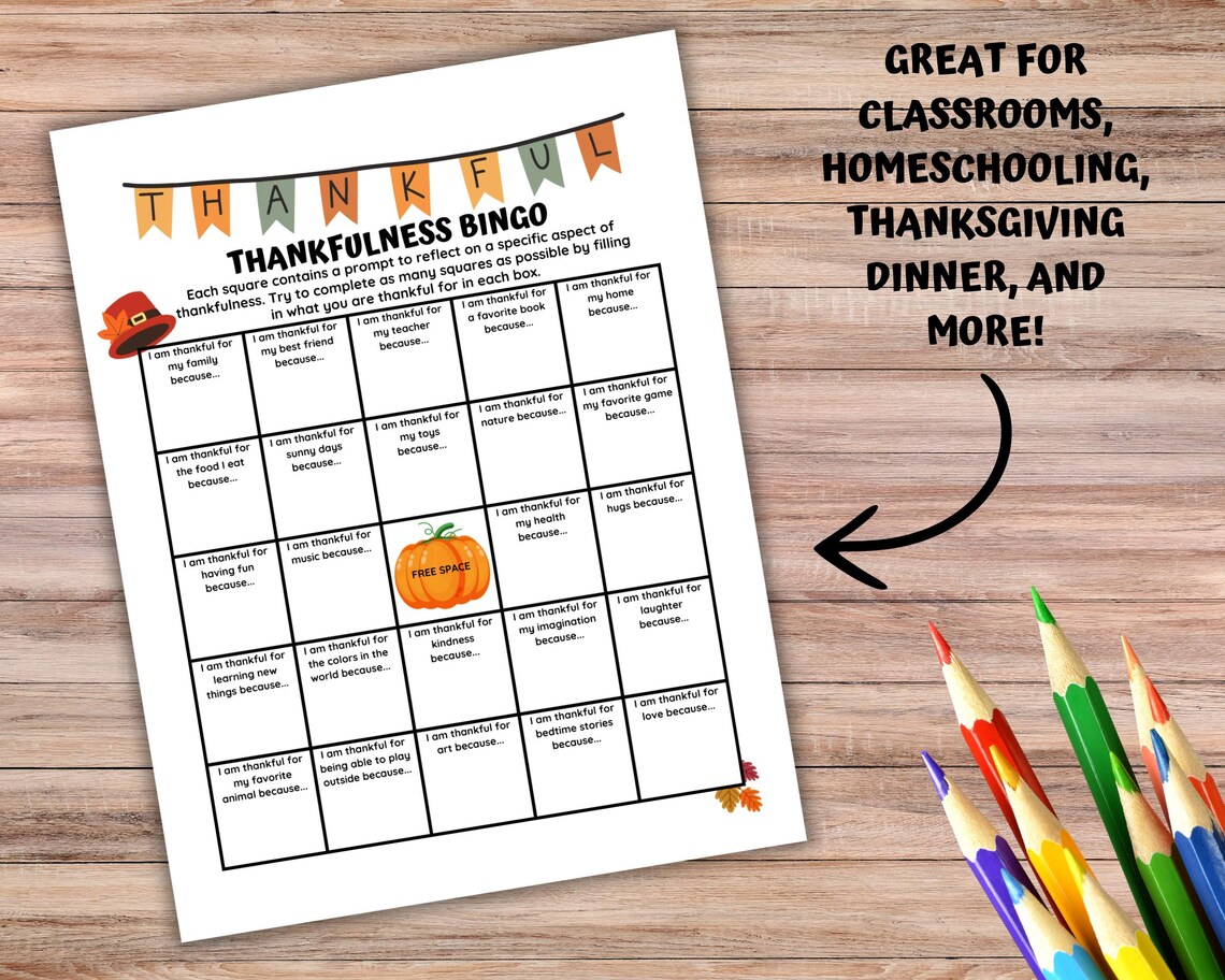 Gratitude Bingo, Thankfulness Bingo, Thanksgiving Bingo, Gratitude ...