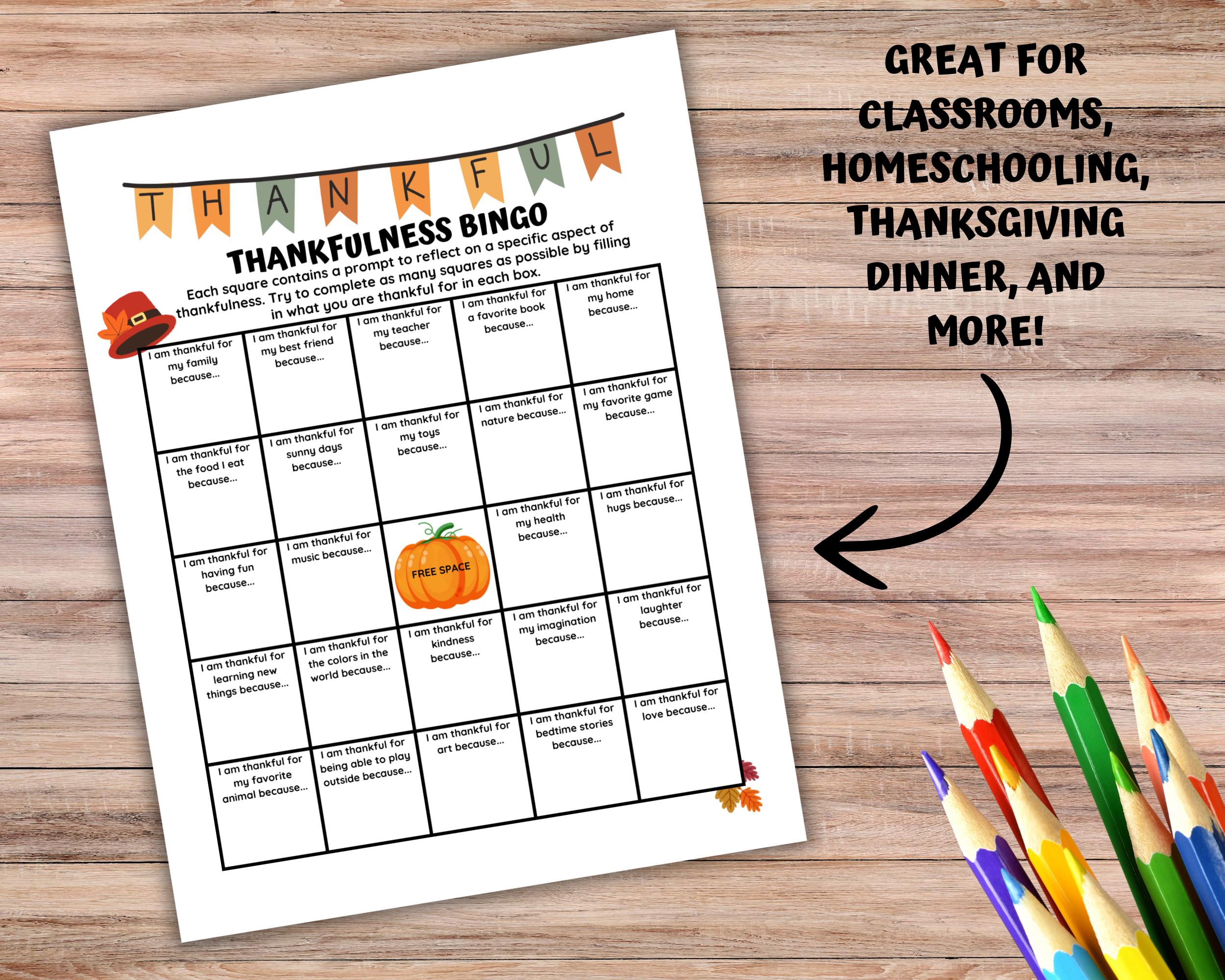 Gratitude Bingo, Thankfulness Bingo, Thanksgiving Bingo, Gratitude ...