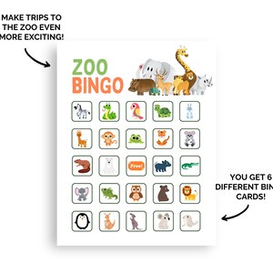 Zoo Bingo Cards, Printable Zoo Bingo Cards, Zoo Bingo, Animal Bingo ...