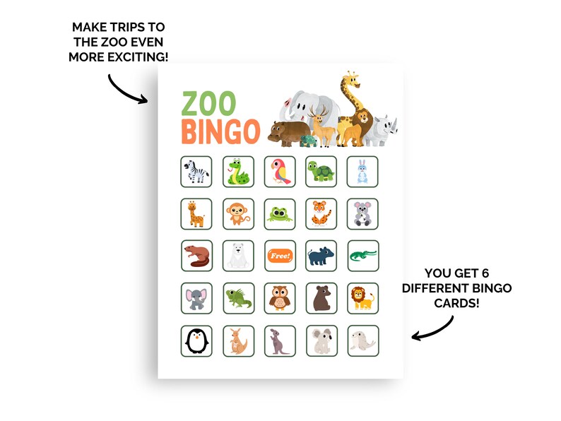 Zoo Bingo Cards, Printable Zoo Bingo Cards, Zoo Bingo, Animal Bingo ...