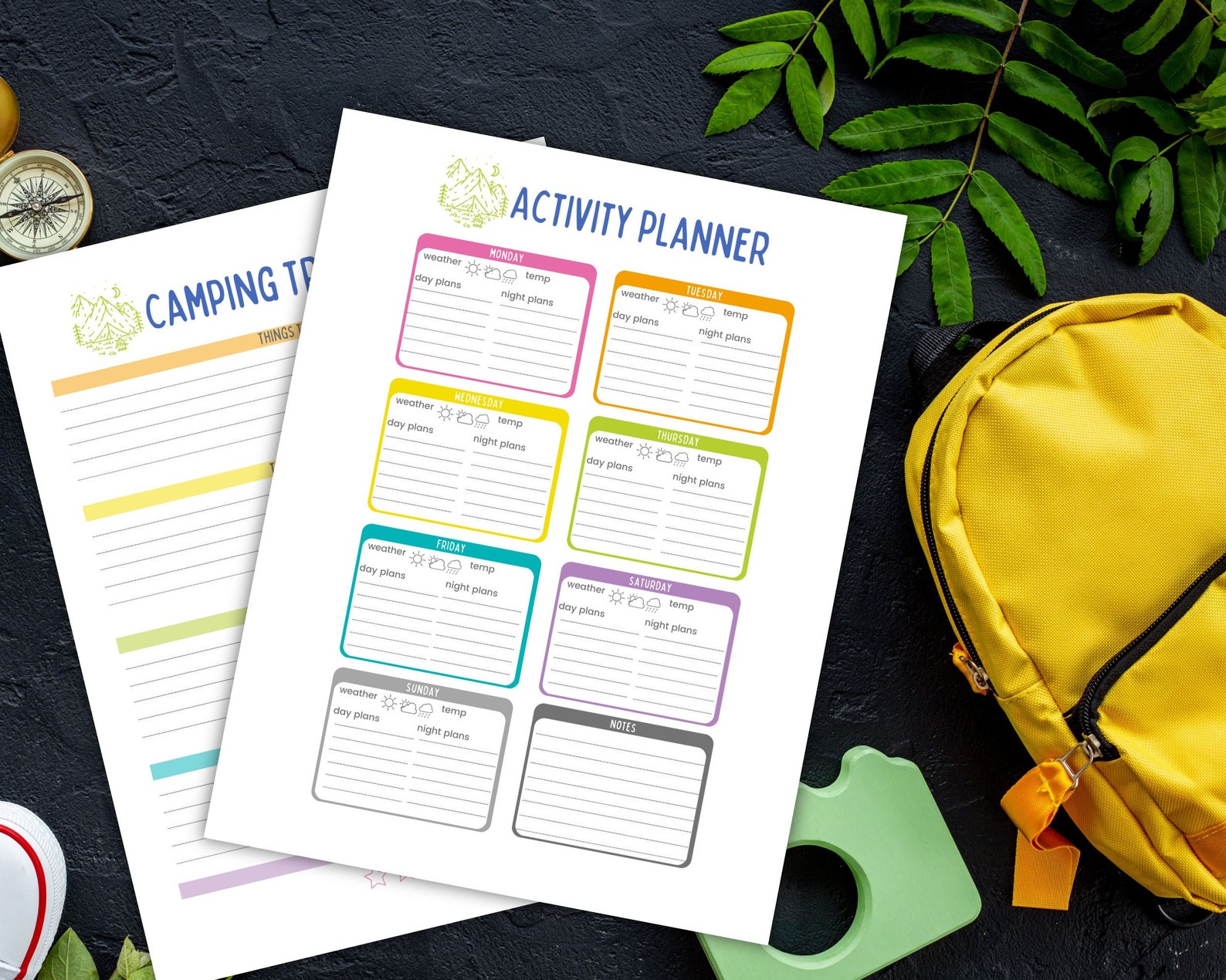 Camping Trip Planner, Printable Camping Planner, Camp Checklist, Camp Planner, Camping Trip ...