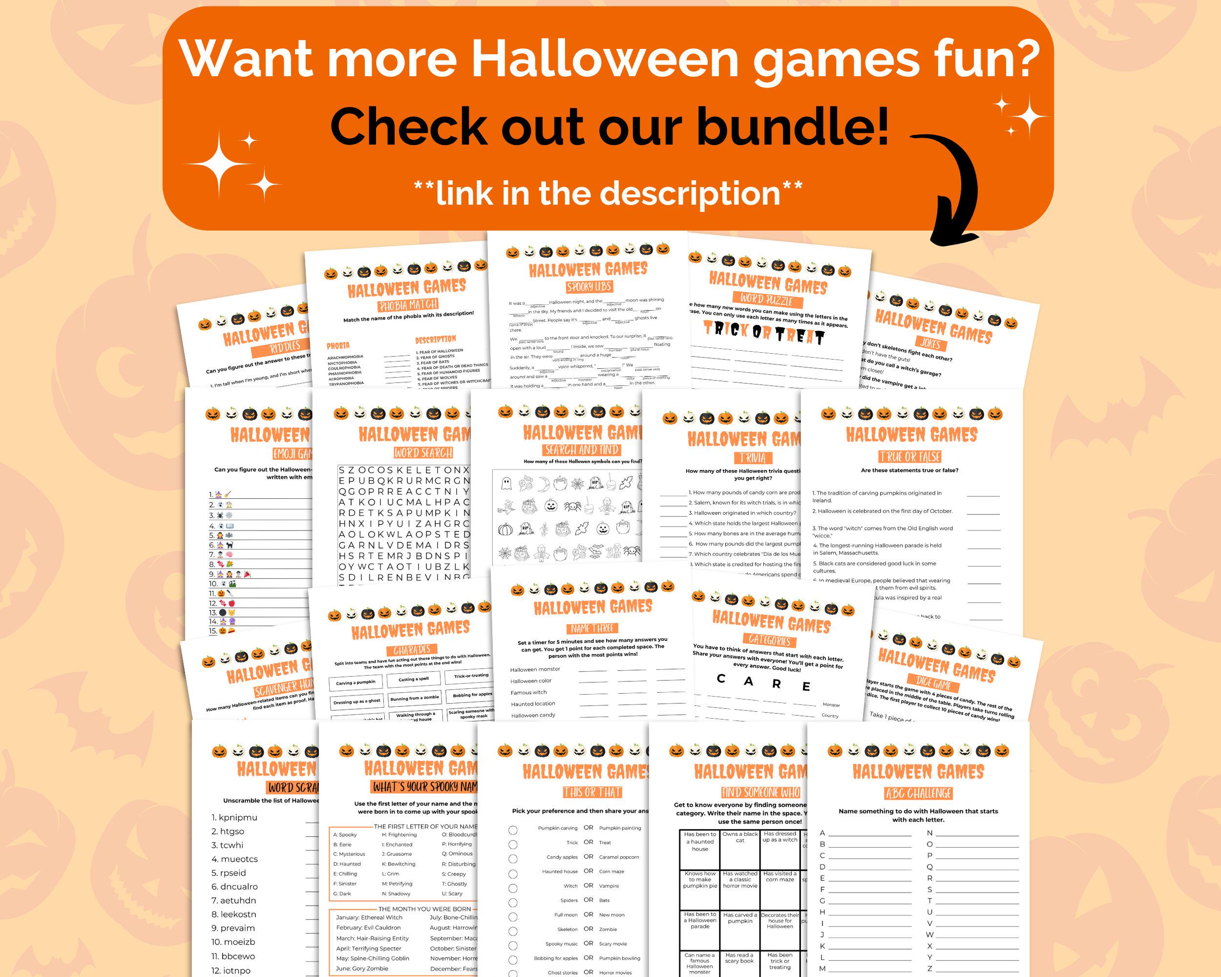 Halloween Spooky Libs Game, Halloween Ad Libs, Halloween Fill in the ...