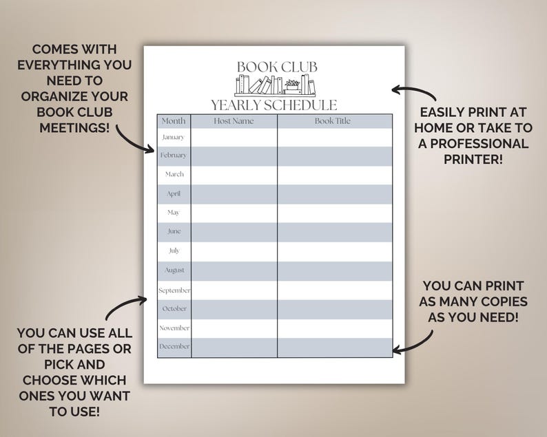 Book Club Starter Kit, Book Club Planner, Book Club Organizer Kit, Book ...