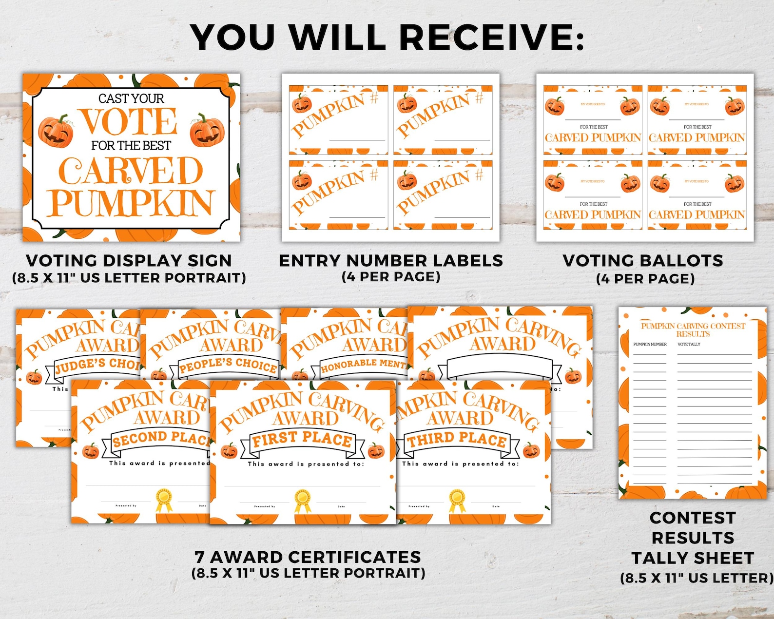 Pumpkin Carving Contest Bundle, Halloween Pumpkin Carving Contest Kit ...