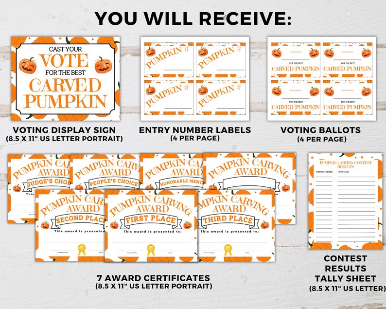 Pumpkin Carving Contest Bundle, Halloween Pumpkin Carving Contest Kit ...