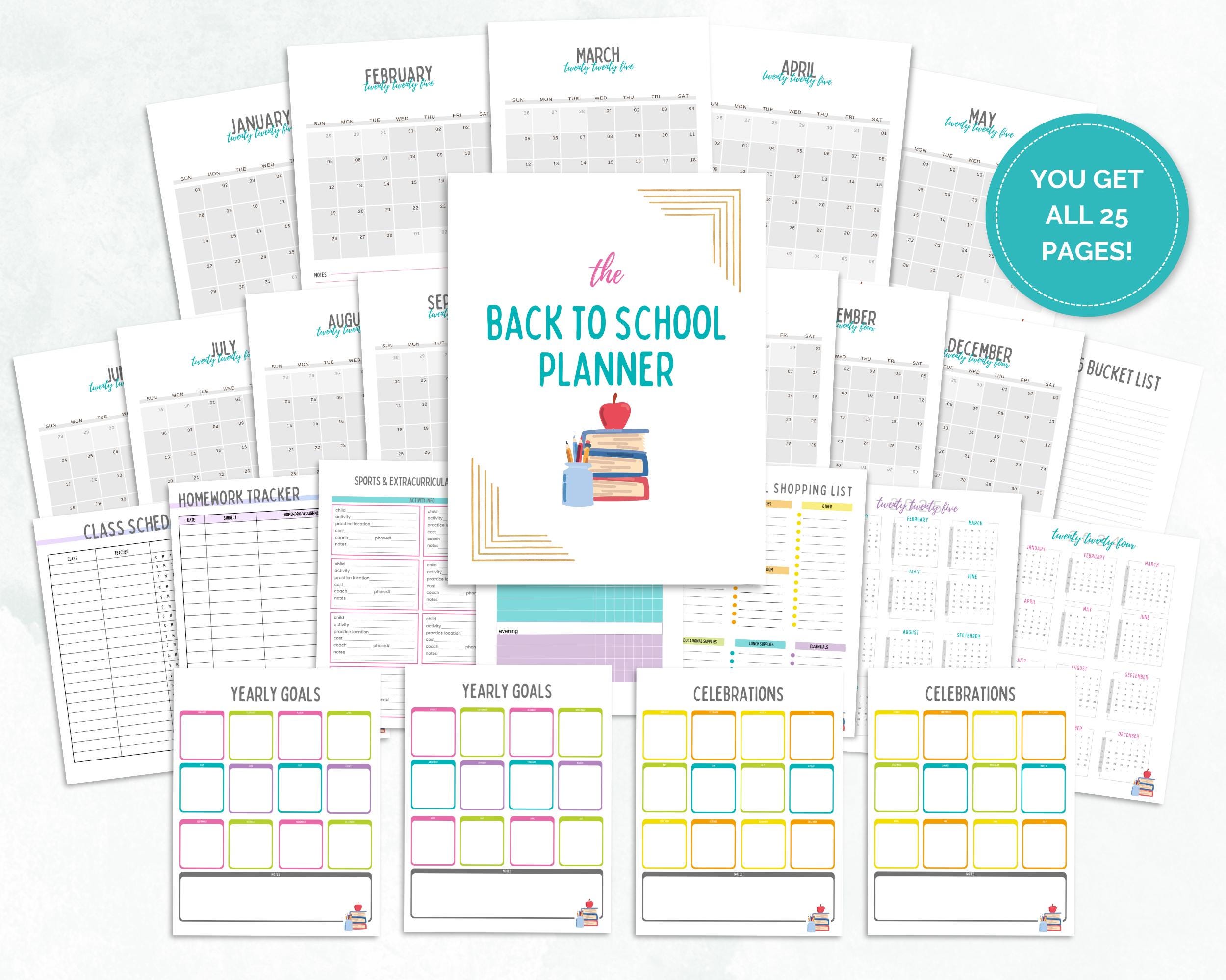 Back to School Planner, 2024-2025 Back to School Printable Planner ...