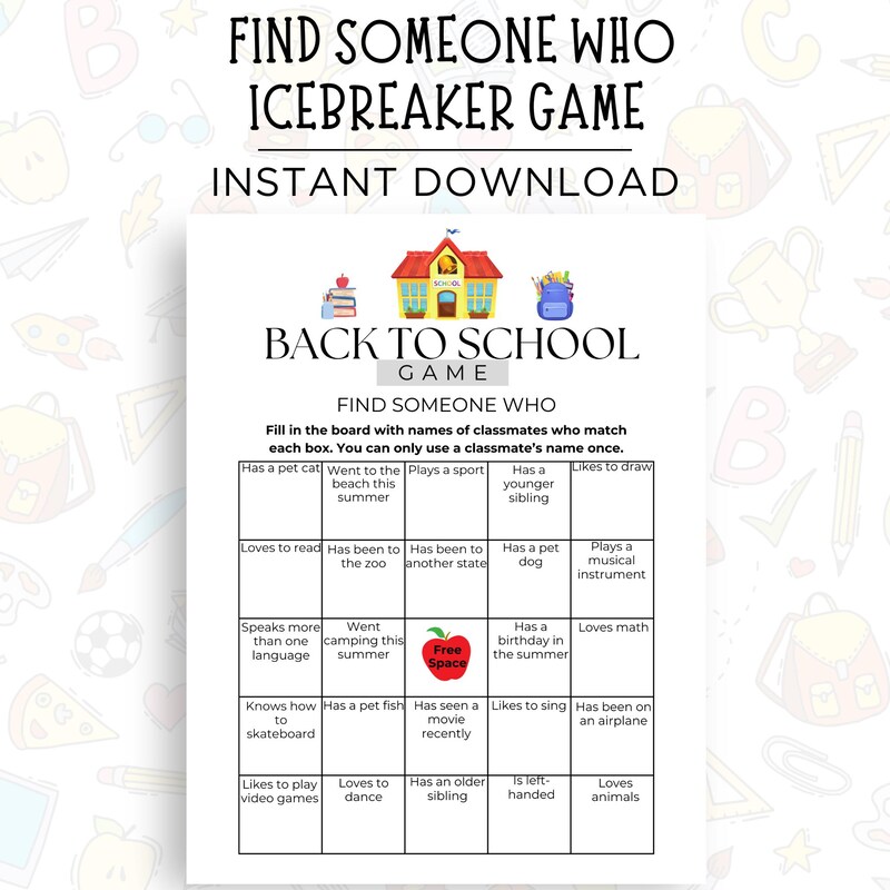 Find Someone Who Game - Etsy