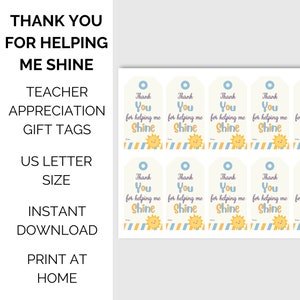 Teacher Appreciation Gift Tag, Teacher Appreciation Tags, Teacher Thank ...