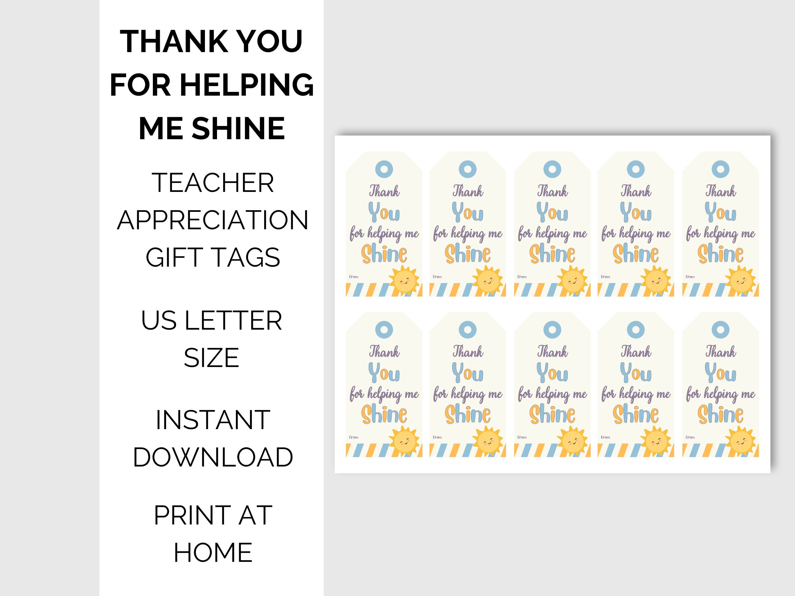 Teacher Appreciation Gift Tag, Teacher Appreciation Tags, Teacher Thank ...