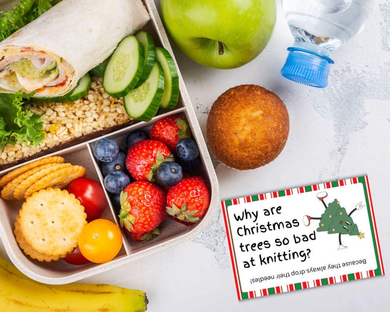 Christmas Lunchbox Jokes, Lunch Box Notes, Printable Lunch Notes for ...