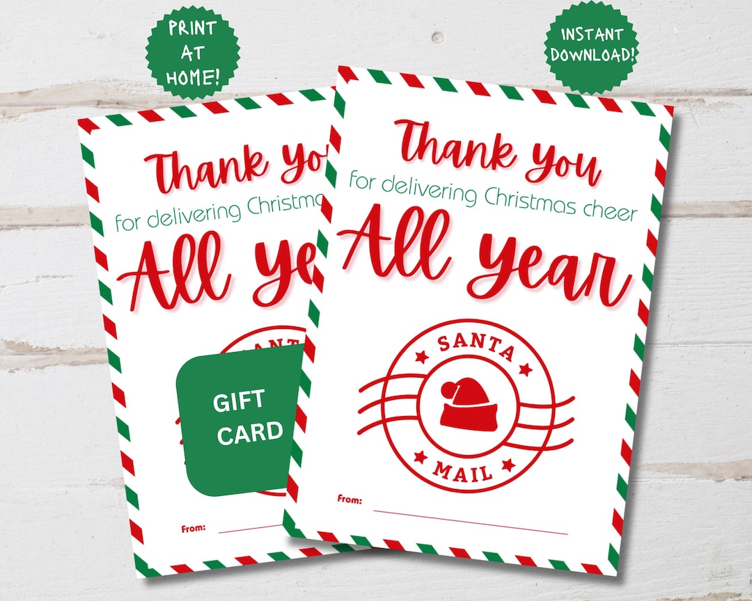 Mail Carrier Christmas Gift Card Holder, USPS Mail Carrier, Letter ...