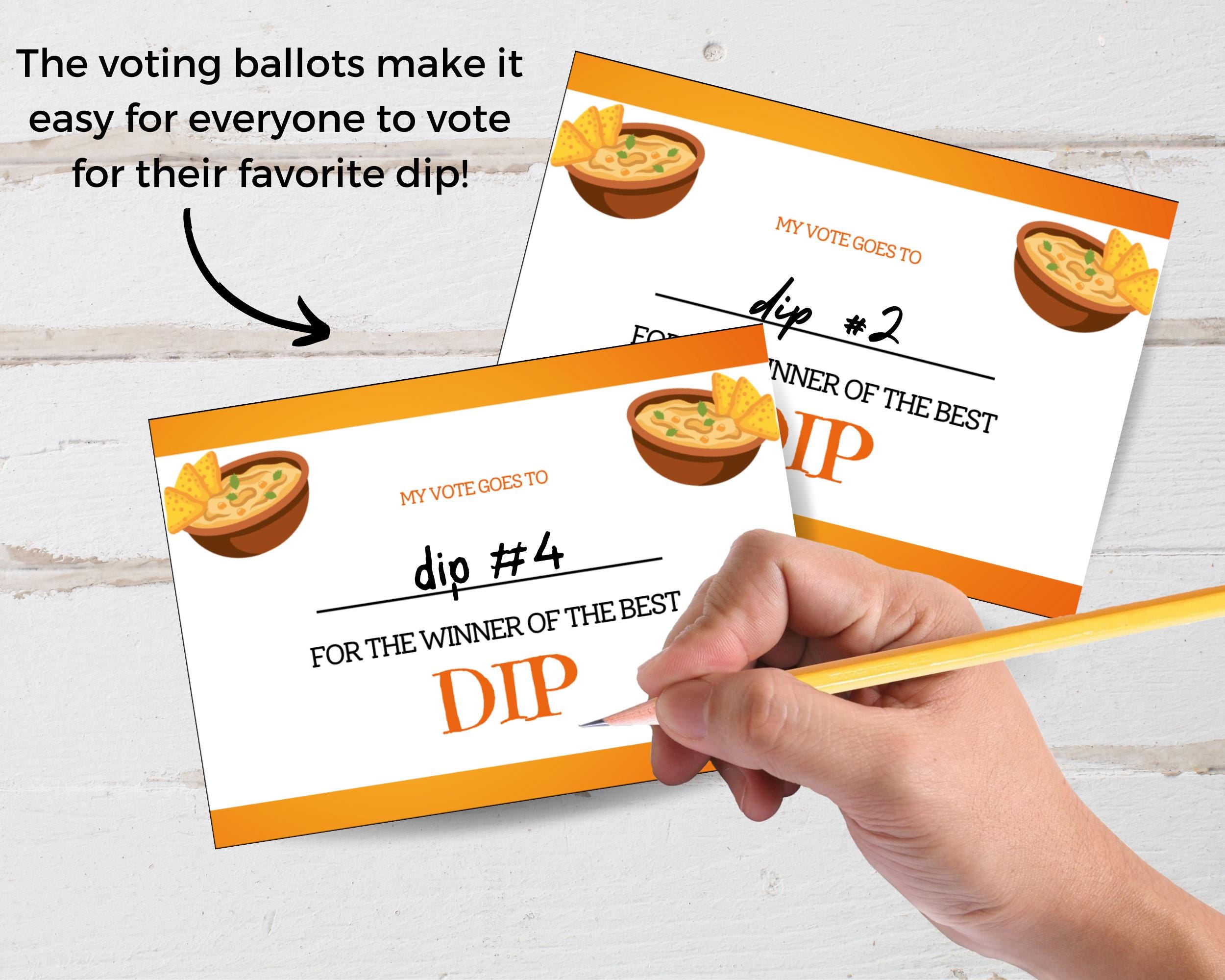 Dip Contest Kit, Dip Contest Score Card, Dip Rating Card, Dip Contest ...