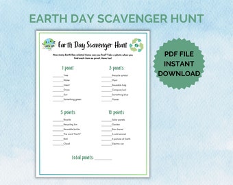 Earth Day Scavenger Hunt Printable, Nature Scavenger Hunt, Earth Day ...