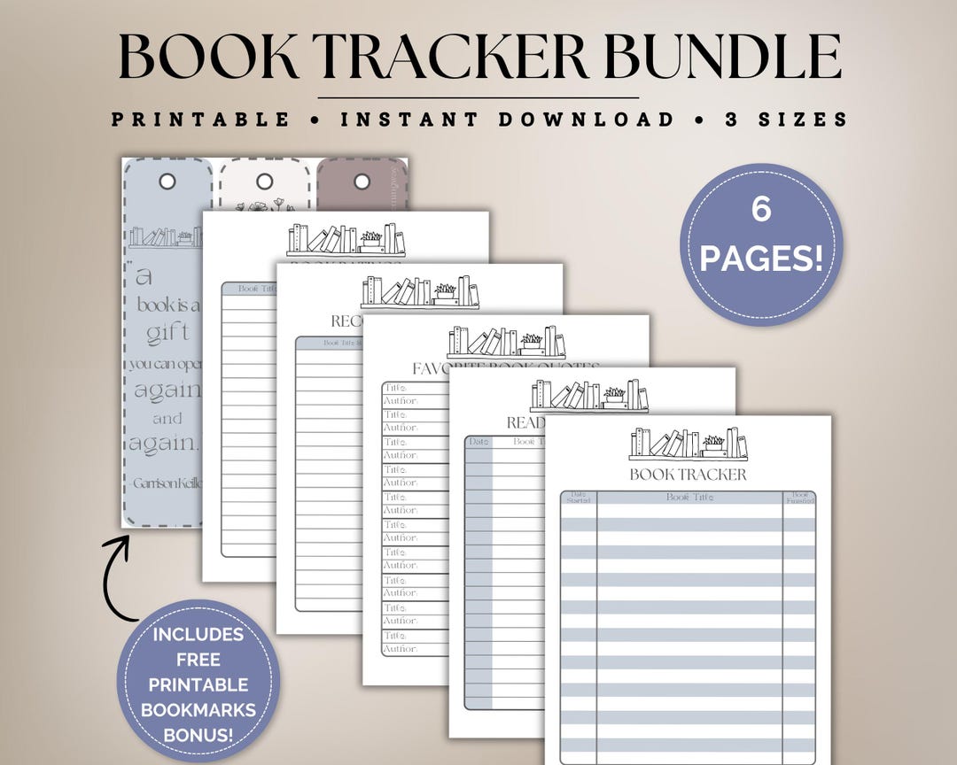 Book Tracker Bundle, Reading Tracker, Book Tracker Printable, Reading ...