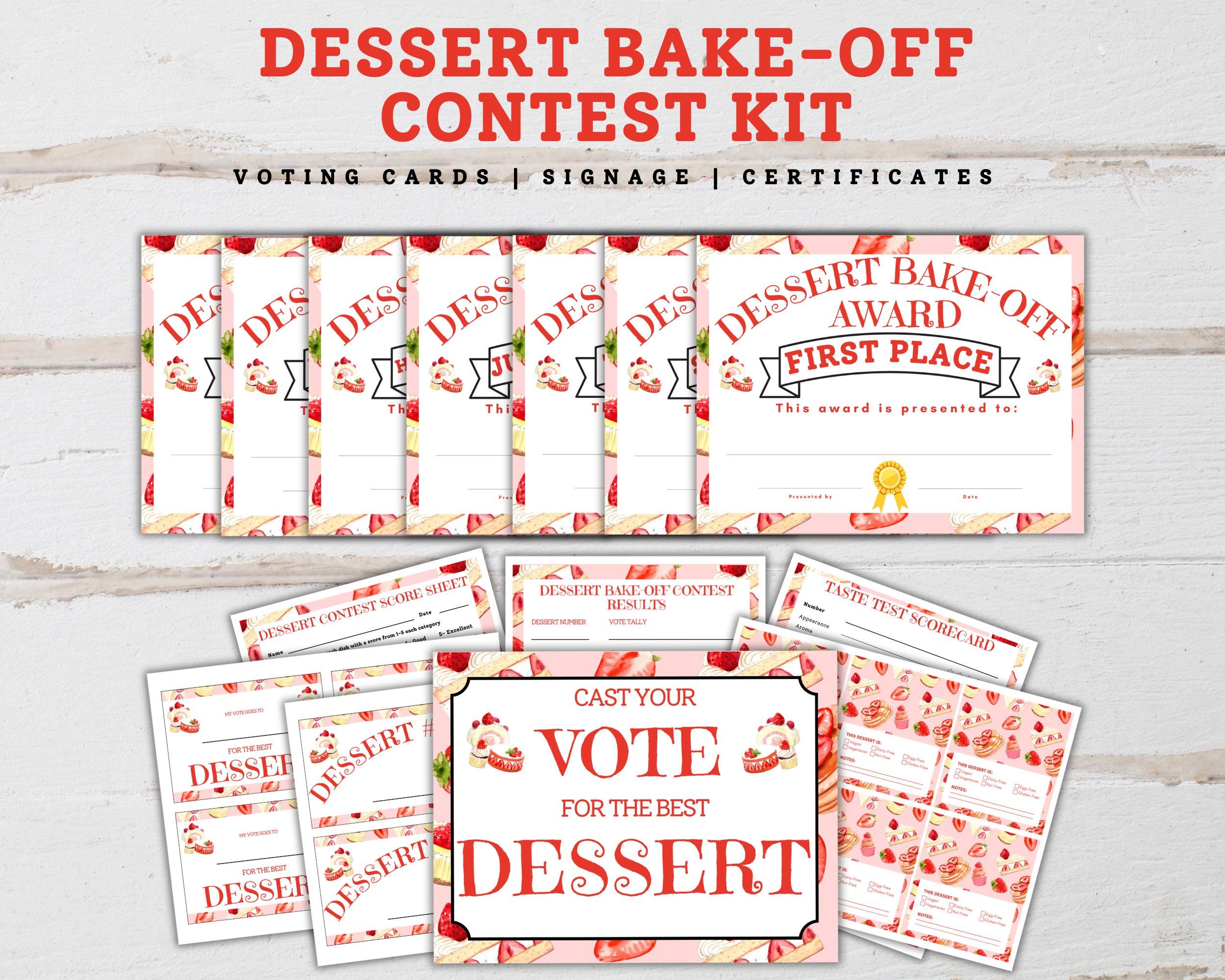 Dessert Bake-off Contest Kit, Dessert Contest, Dessert Competition ...