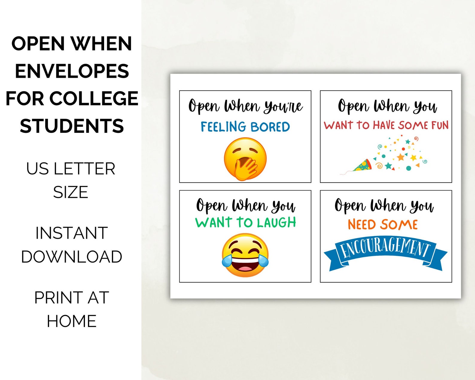 Open When Envelopes for College Students, Open When Cards for College ...