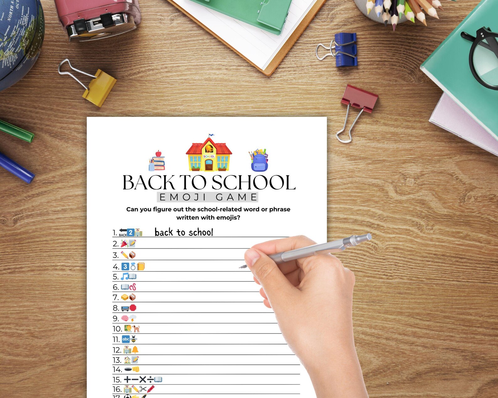 Back to School Emoji Game, Guess the Emoji Game, Emoji Guess Game ...