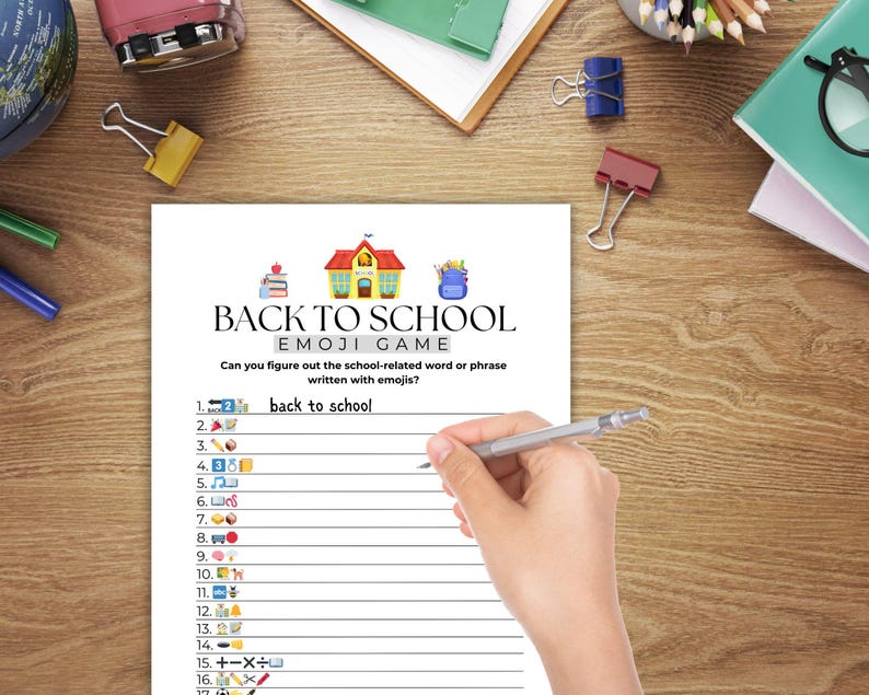 Back to School Emoji Game, Guess the Emoji Game, Emoji Guess Game ...