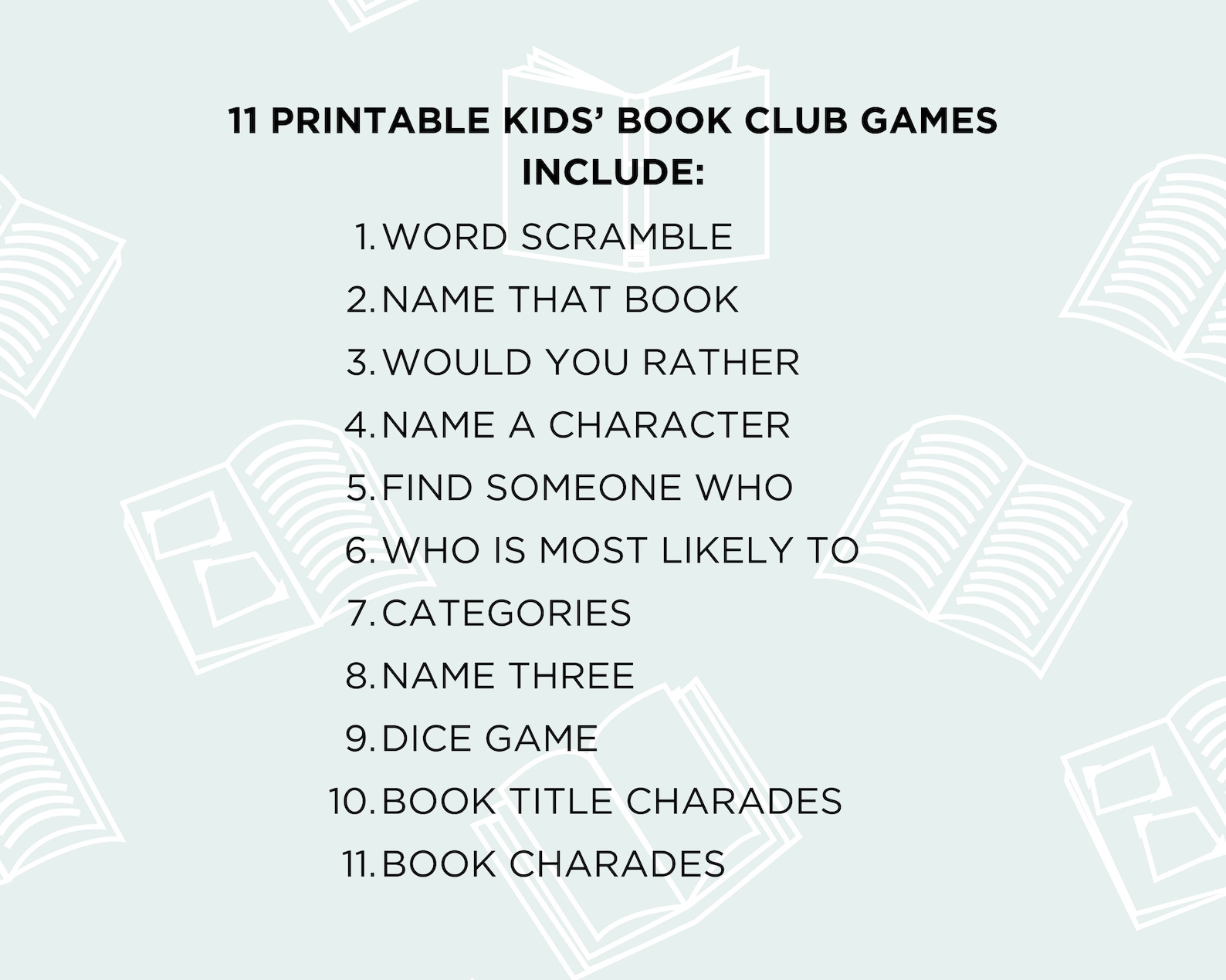 Kids Book Club Games, Kids Book Club Activities, Children's Book Club ...