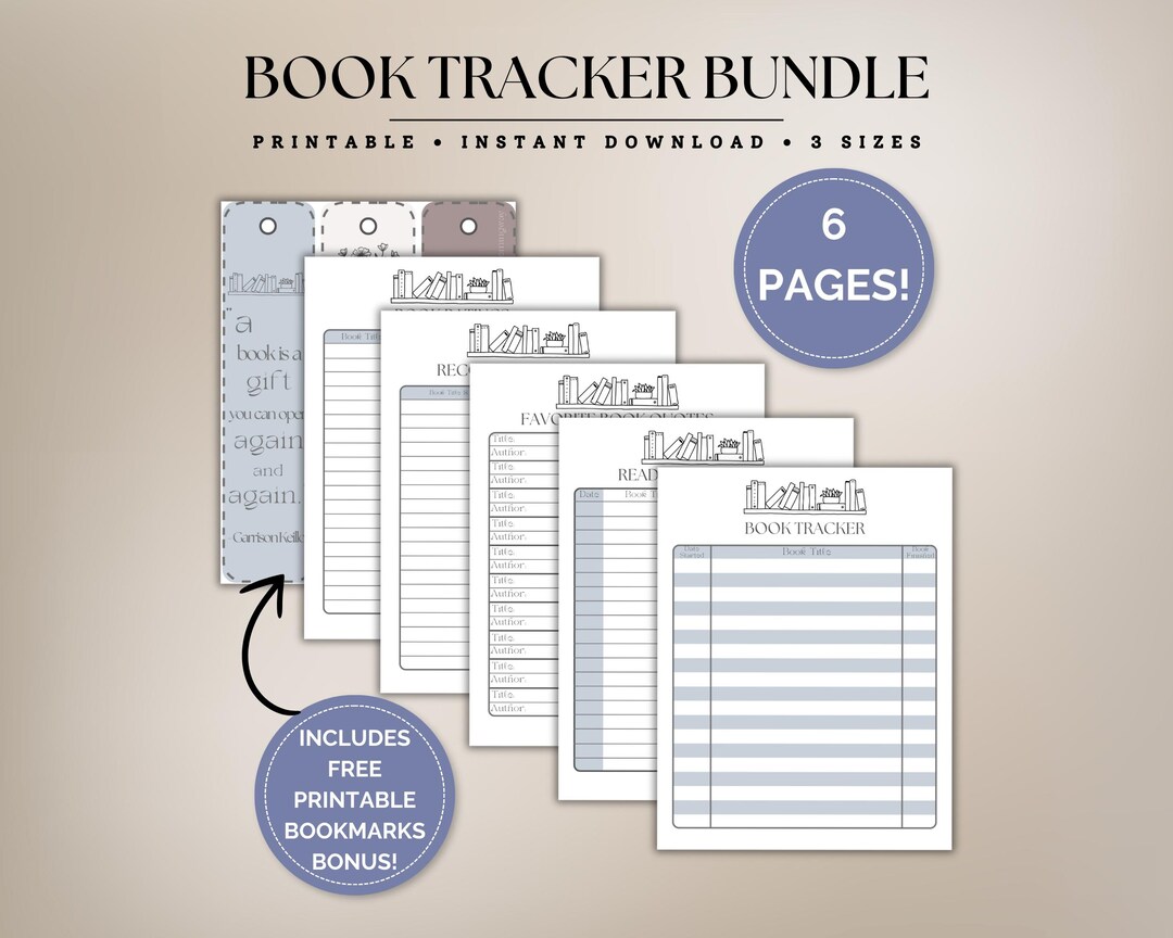 Book Tracker Bundle, Reading Tracker, Book Tracker Printable, Reading ...
