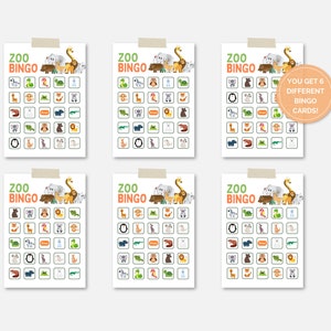 Zoo Bingo Cards, Printable Zoo Bingo Cards, Zoo Bingo, Animal Bingo ...