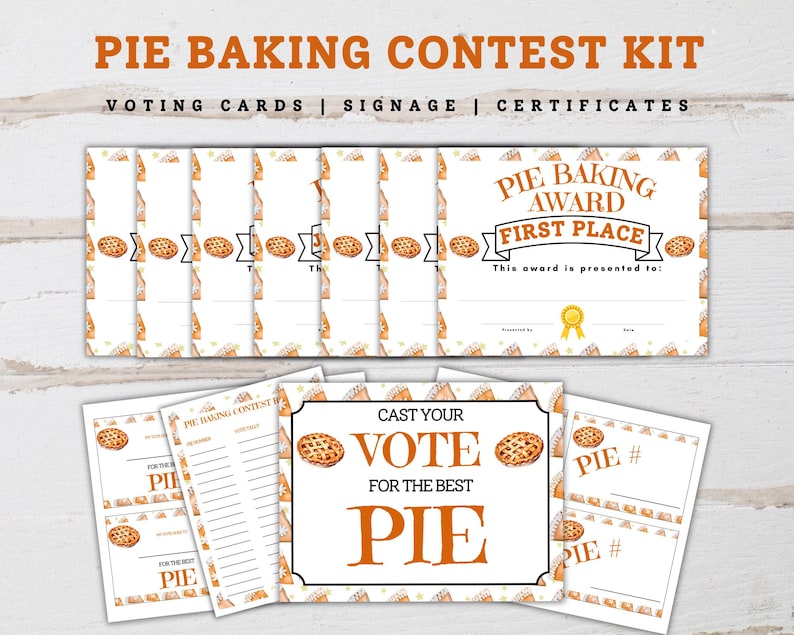 Pie Baking Contest Kit, Pie Baking Contest Bundle, Pie Bake Off, Pie ...