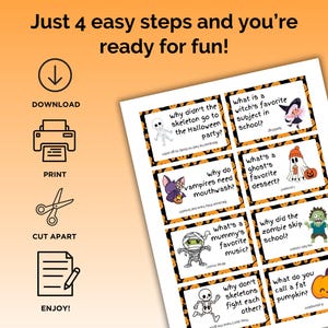 Halloween Lunchbox Jokes, Lunch Box Notes, Printable Lunch Notes for ...