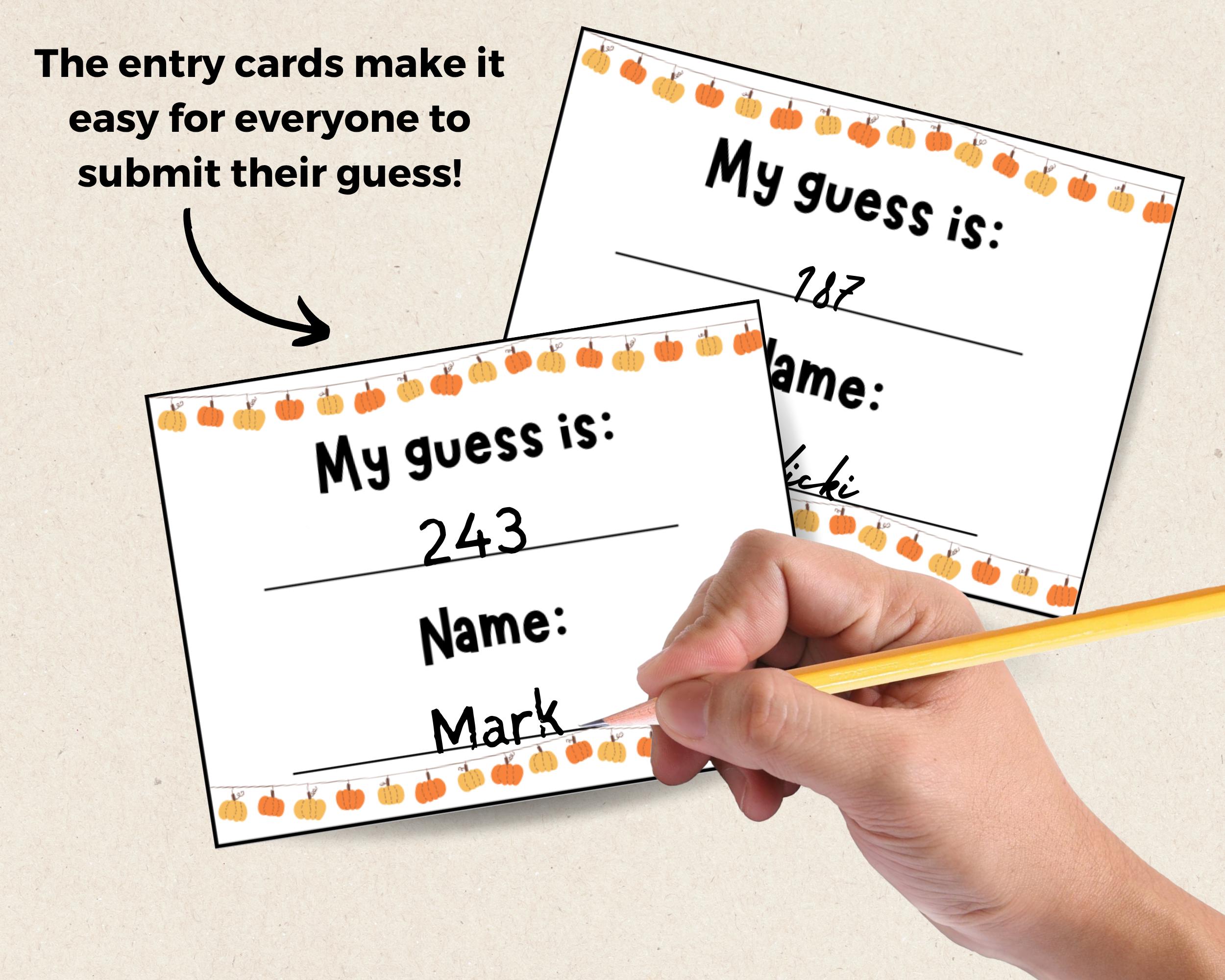 Guess How Many Candy Pumpkins in the Jar, Baby Shower Game, Kids ...