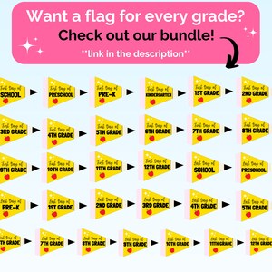 First Day of 2nd Grade Pennant Flags, Printable Back to School Flags ...