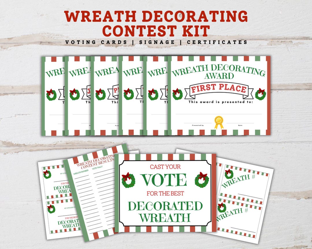 Wreath Decorating Contest Kit, Best Wreath Decorating Contest, Office ...