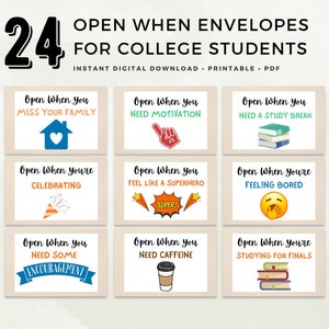 Open When Envelopes for College Students, Open When Cards for College ...