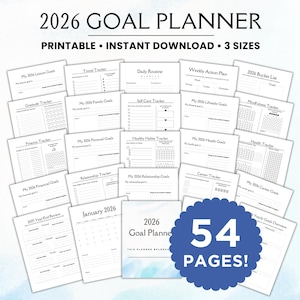 2026 Goal Planner, 2026 Goals Tracker, New Year Resolutions, Goal ...