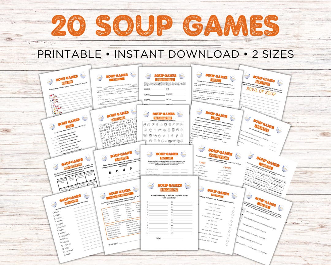 Soup Games, Soup Party Games, Souper Bowl Games, Soup Theme Party ...