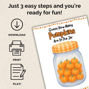 Guess How Many Candy Pumpkins in the Jar, Baby Shower Game, Kids ...