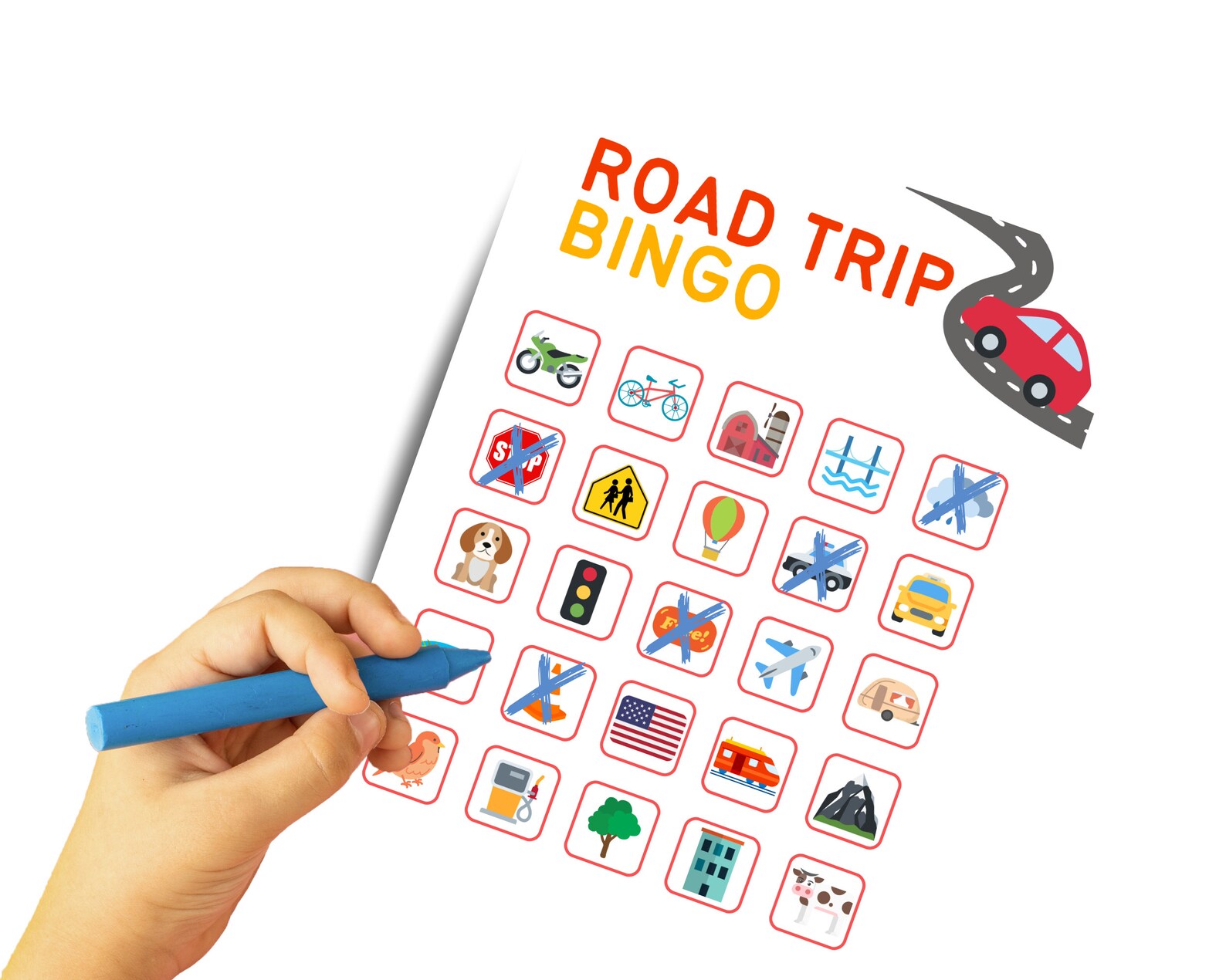 Road Trip Bingo Cards, Printable Road Trip Bingo Cards, Road Trip Bingo ...