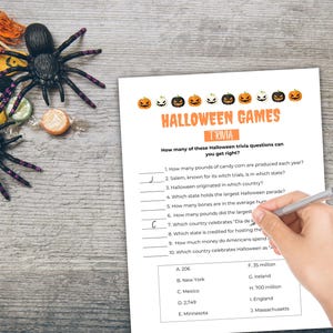 Halloween Trivia Game, Printable Halloween Trivia Activity, Spooky ...
