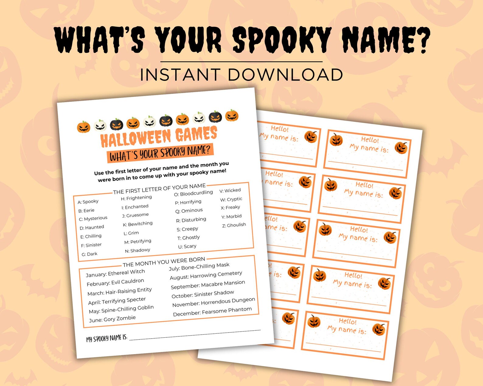 What's Your Halloween Name, What's Your Spooky Name, Halloween Name ...