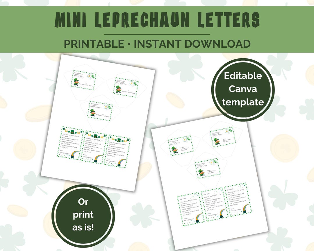 Mini Leprechaun Letters, Leprechaun Trap Letter, Leprechaun Letter ...