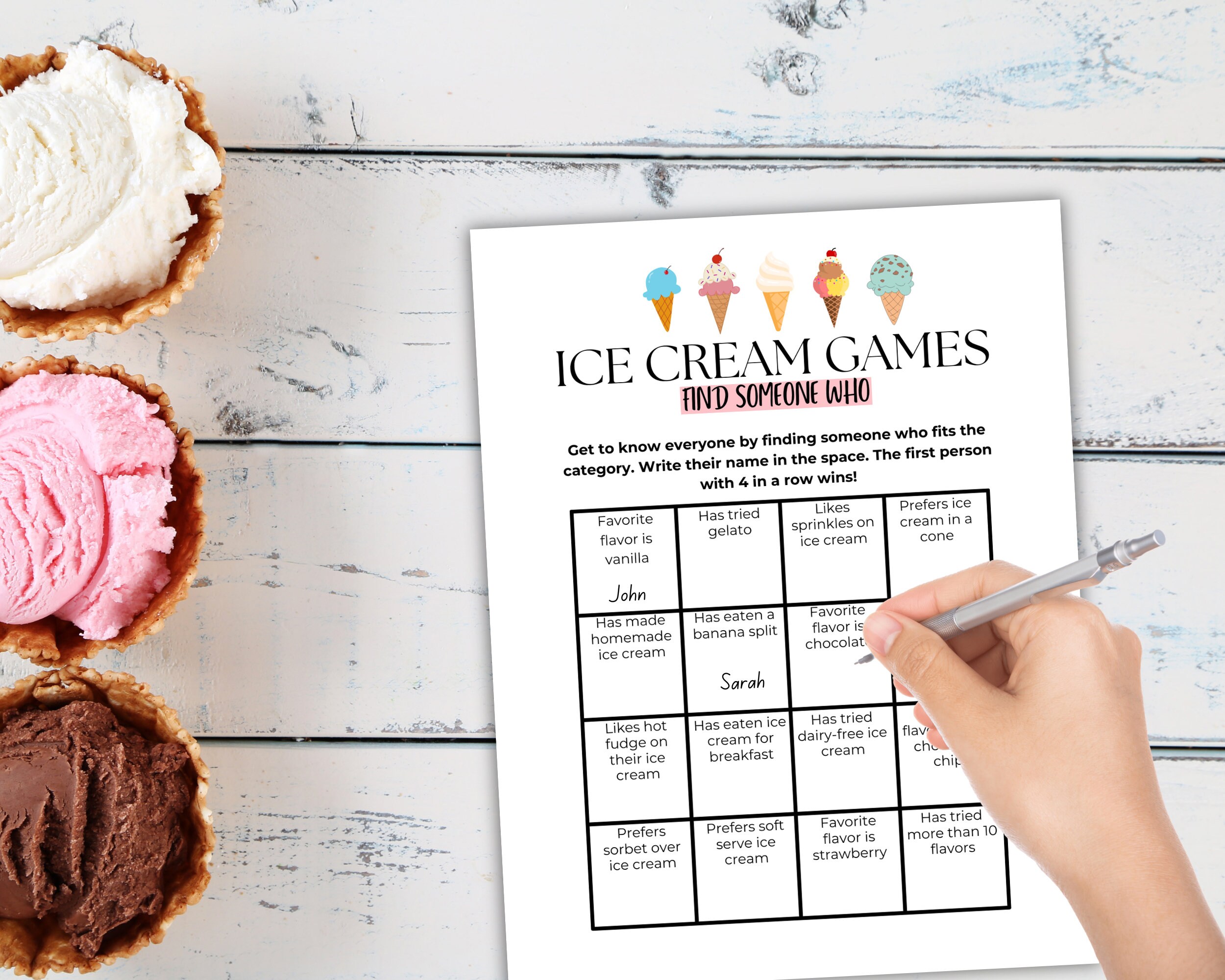 Ice Cream Find Someone Who Game, Ice Cream Game, Ice Cream Activity ...